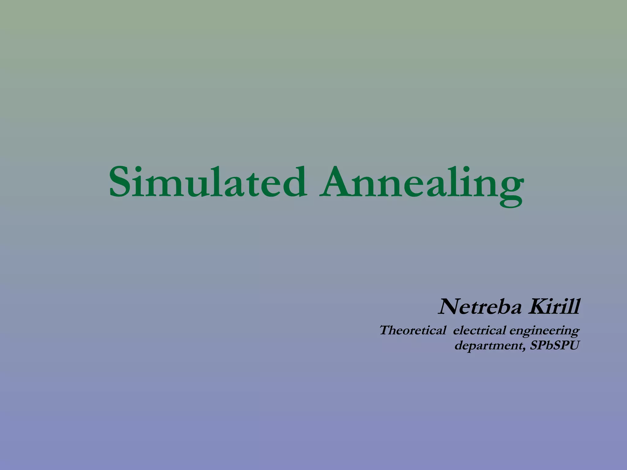 Simulated annealing | PPT
