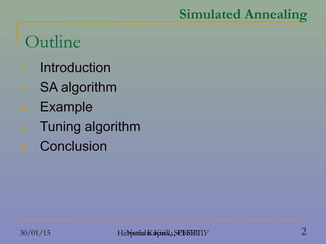 Simulated annealing | PPT | Computer Software and Applications | Computing