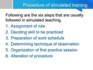 Simulated teaching | PPT