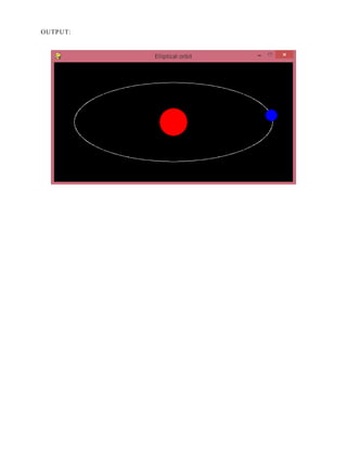 Simulate elliptical orbit in pygame | PDF