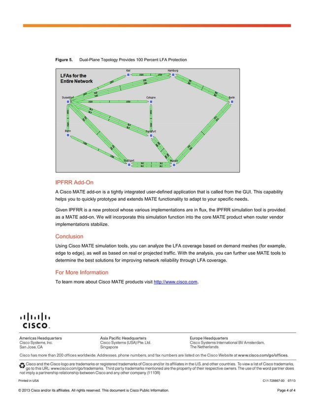 Simulate Ip Fast Reroute Loop Free Alternate Lfa White Paper Pdf