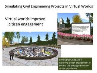 Simulating Civil Engineering Projects In Virtual Worlds | PPT