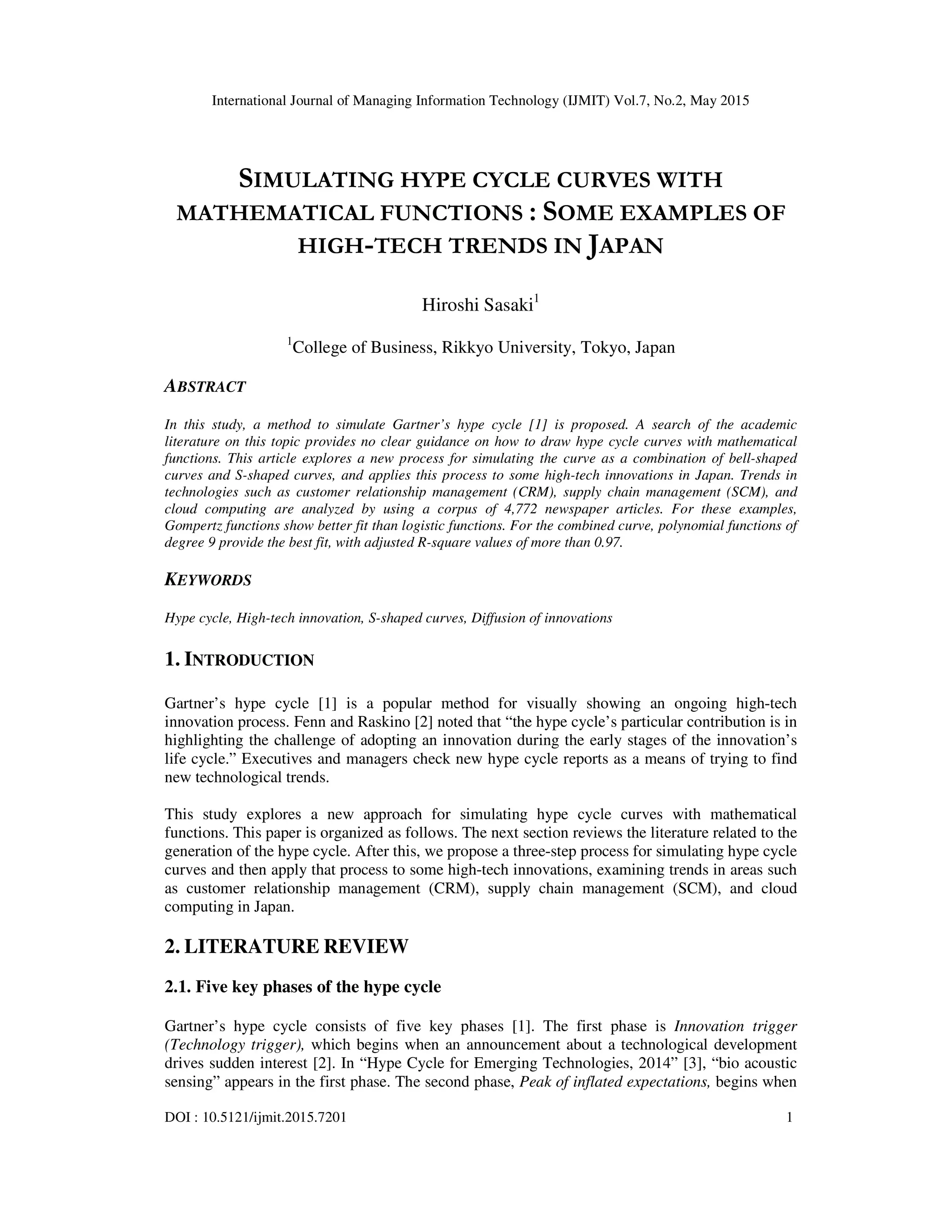 Simulating hype cycle curves with | PDF