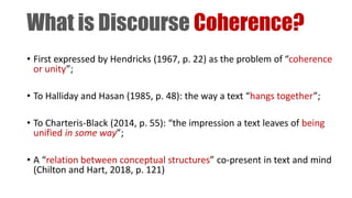 Simulating meaning: a neural theory of discourse coherence | PPT
