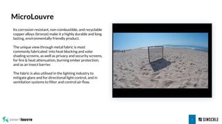 Simulating the Performance of the Unique MicroLouvre™ for Low Energy ...