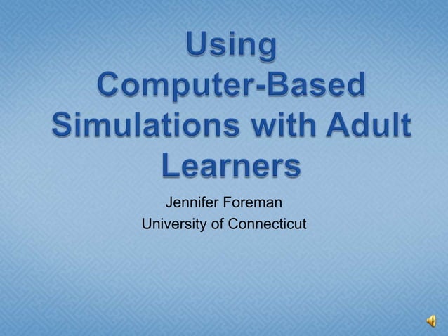 Computer-based simulation | PPTX | Education