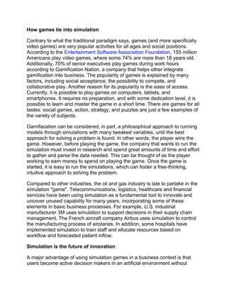 Simulation: A game-like approach to innovation | PDF