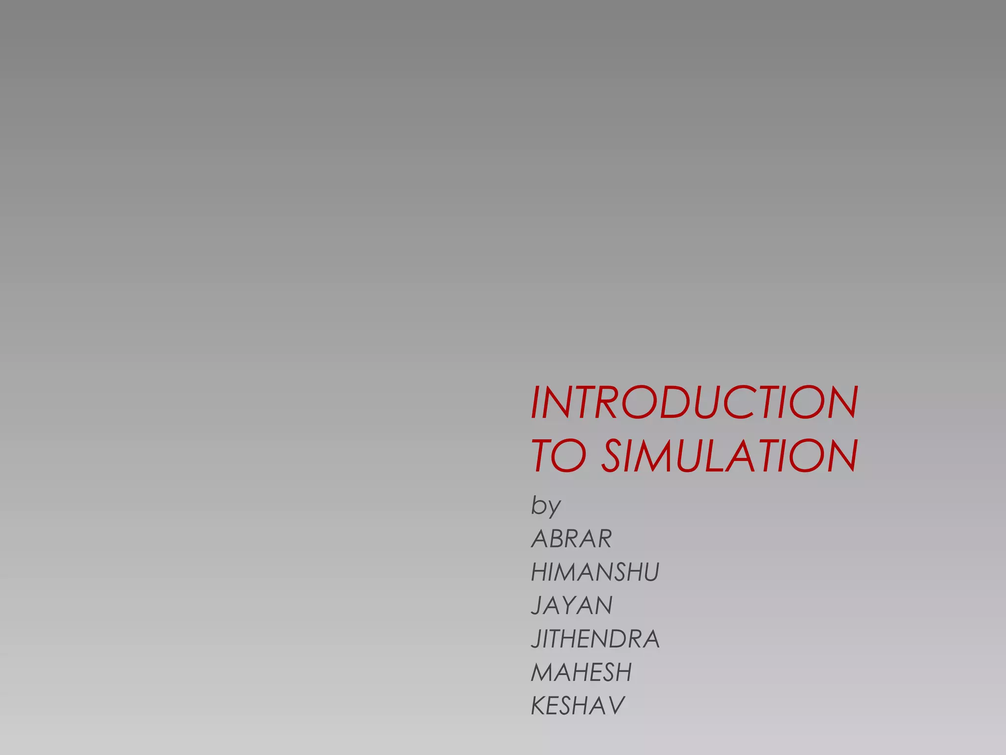 Simulation | PPT
