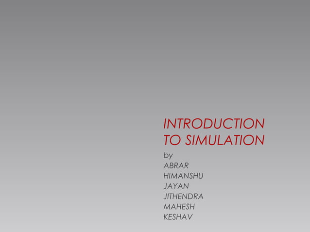 Simulation | PPT