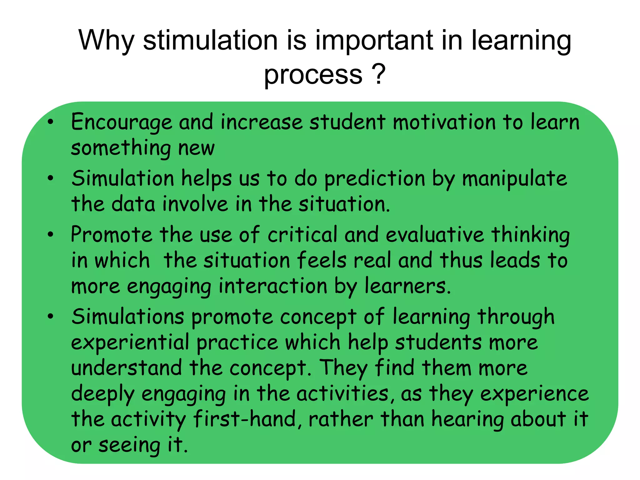 Simulation in Learning Process | PPTX