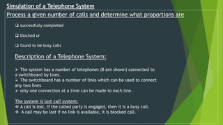 Simulation of a Telephone system & Reliability Problem | PPT