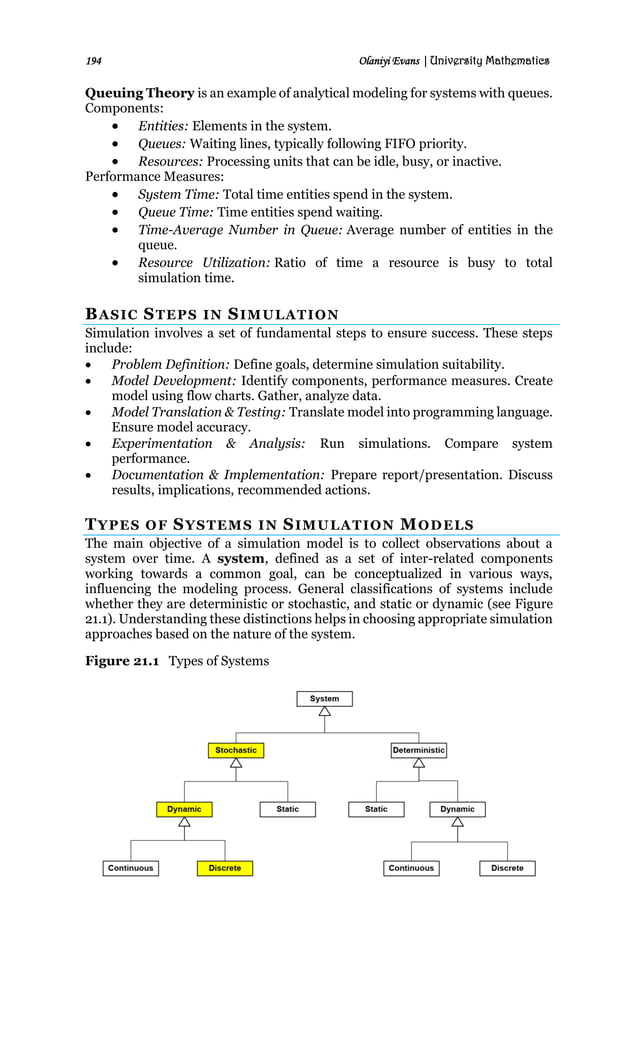 Simulation.pdf University Mathematics I: Olaniyi Evans | PDF
