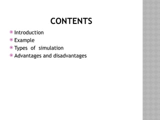 Introduction to SIMULATION: the representation of real life system | PPTX