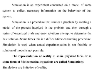 uses of Simulation in operation research | PPTX