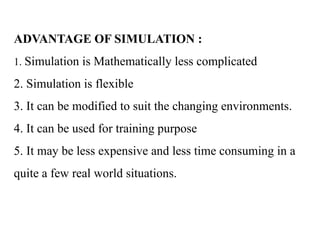 uses of Simulation in operation research | PPTX