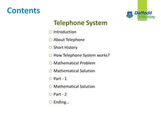 Simulation & Modeling about Telephone System | PPTX