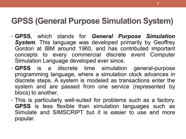 Simulation-Language.pptx | Programming Languages | Computing