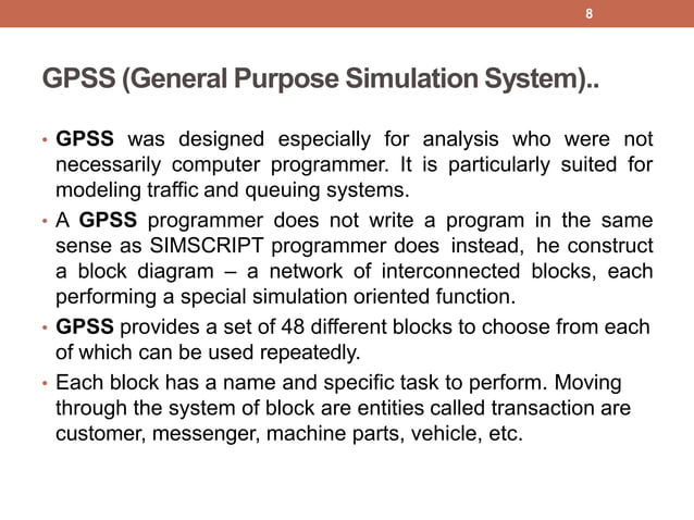 Simulation-Language.pptx | Programming Languages | Computing