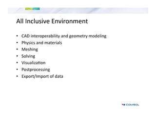 Simulation-Led Design Using SolidWorks® and COMSOL Multiphysics® | PPT