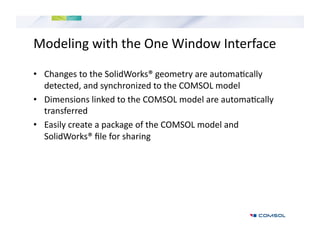 Simulation-Led Design Using SolidWorks® and COMSOL Multiphysics® | PPT