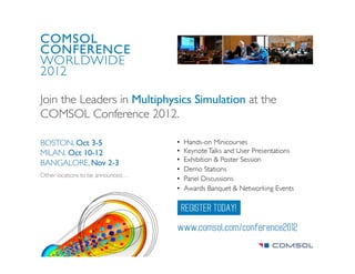 Simulation-Led Design Using SolidWorks® and COMSOL Multiphysics® | PPT