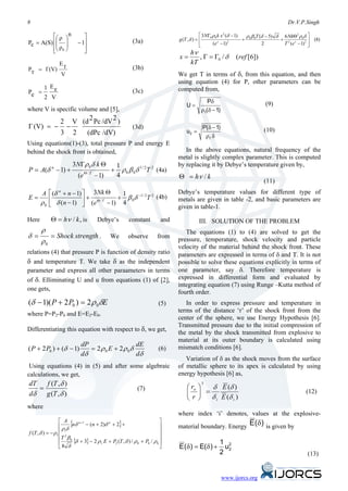 SIMULATION OF GENERATION OF HIGH PRESSURE AND TEMPERATURE IN METALS ...
