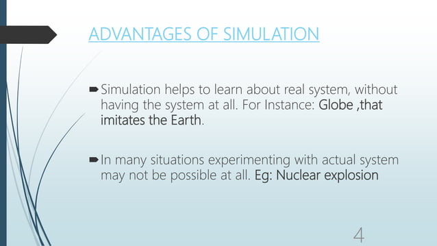 Advantages and disadvantages of Simulation | PPTX