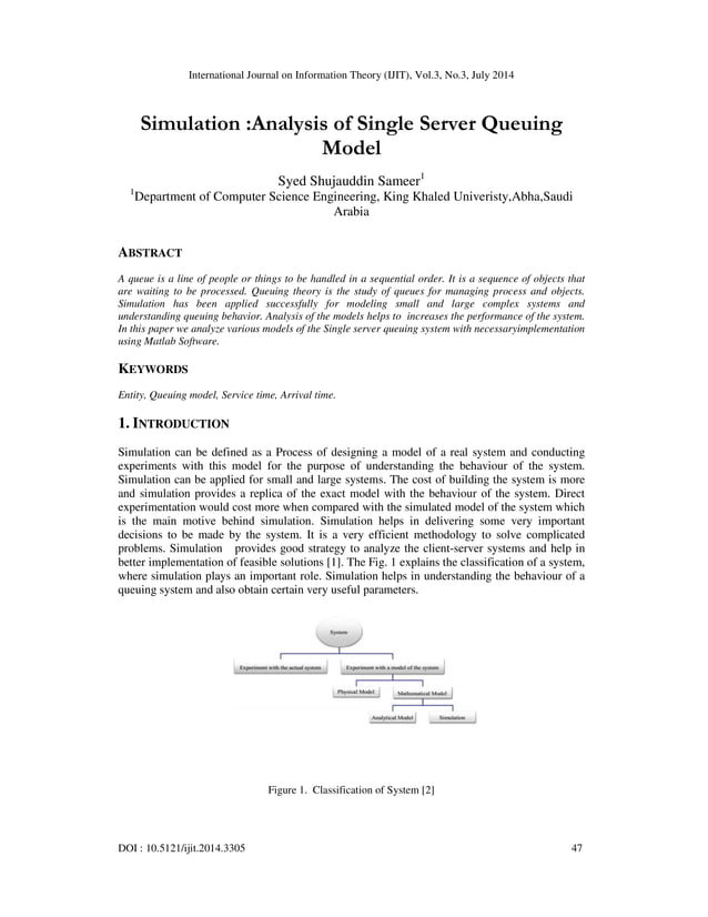 Simulation analysis of single server queuing model | PDF