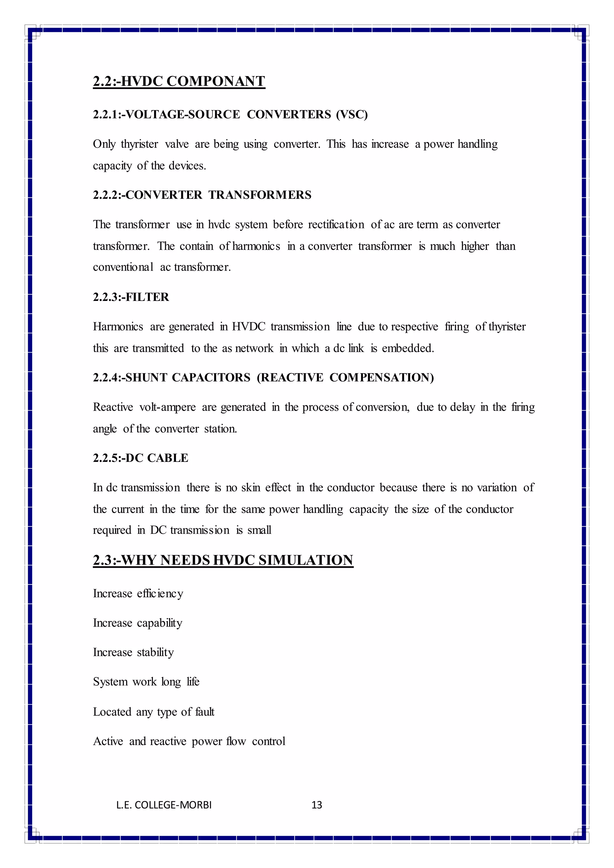 Simulation and analysis of HVDC on MATLAB and PSCAD | DOCX