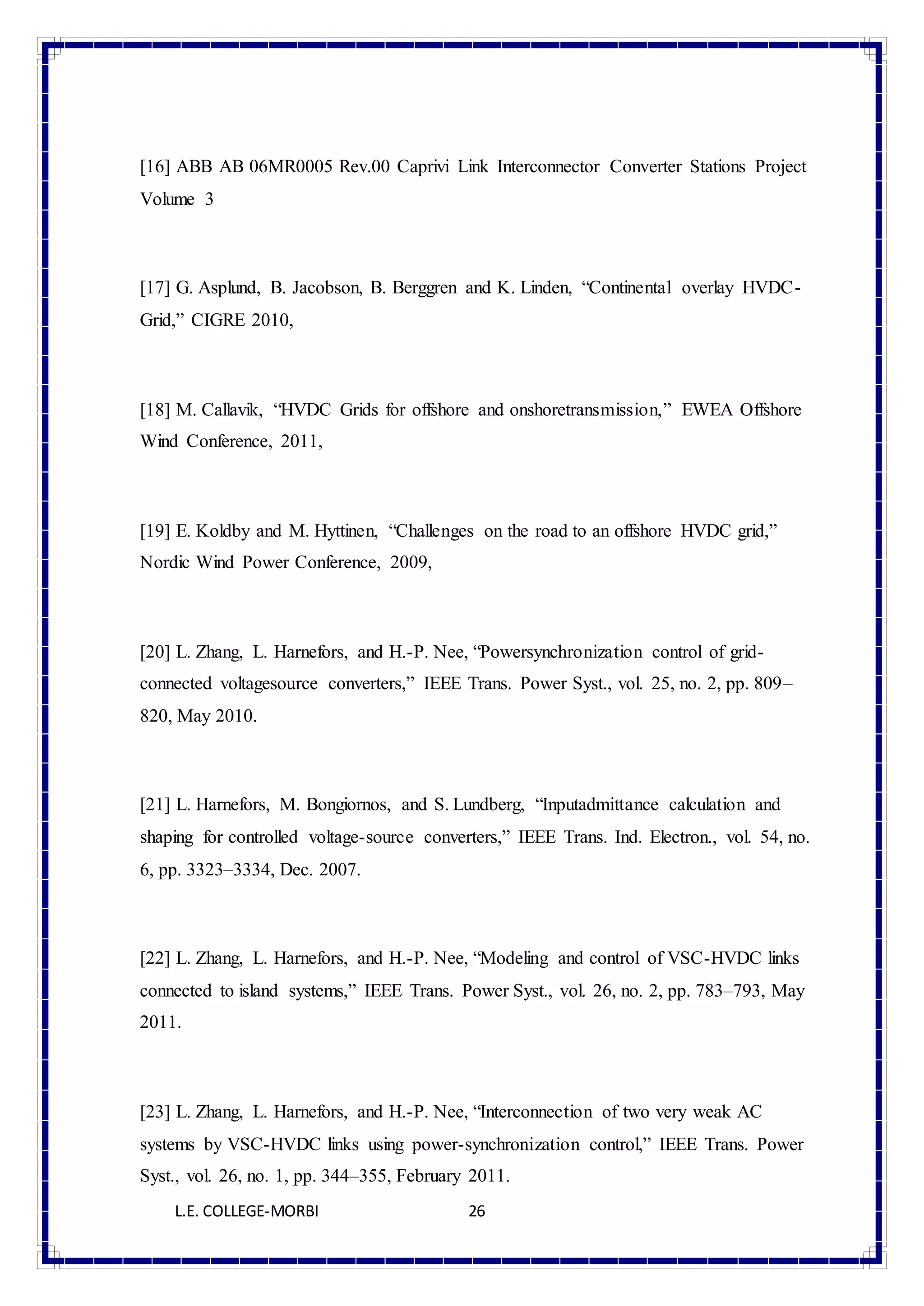Simulation and analysis of HVDC on MATLAB and PSCAD | DOCX