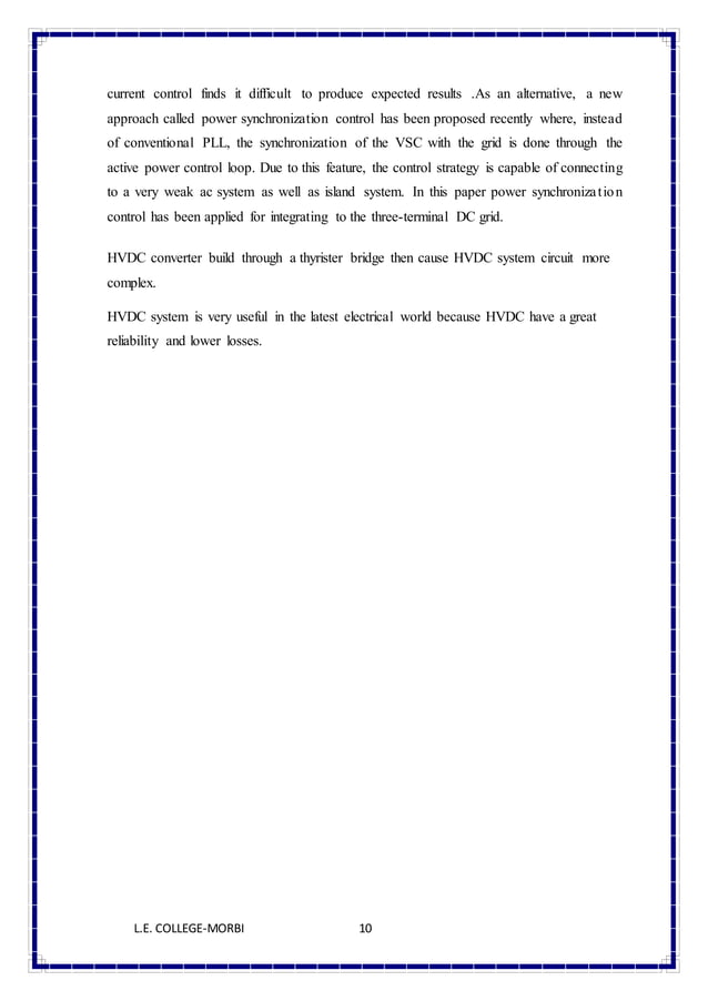 Simulation and analysis of HVDC on MATLAB and PSCAD | DOCX