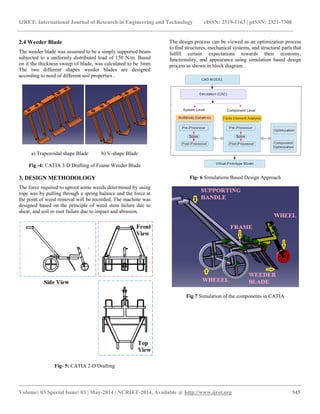 Simulation and analysis of low cost weeder | PDF