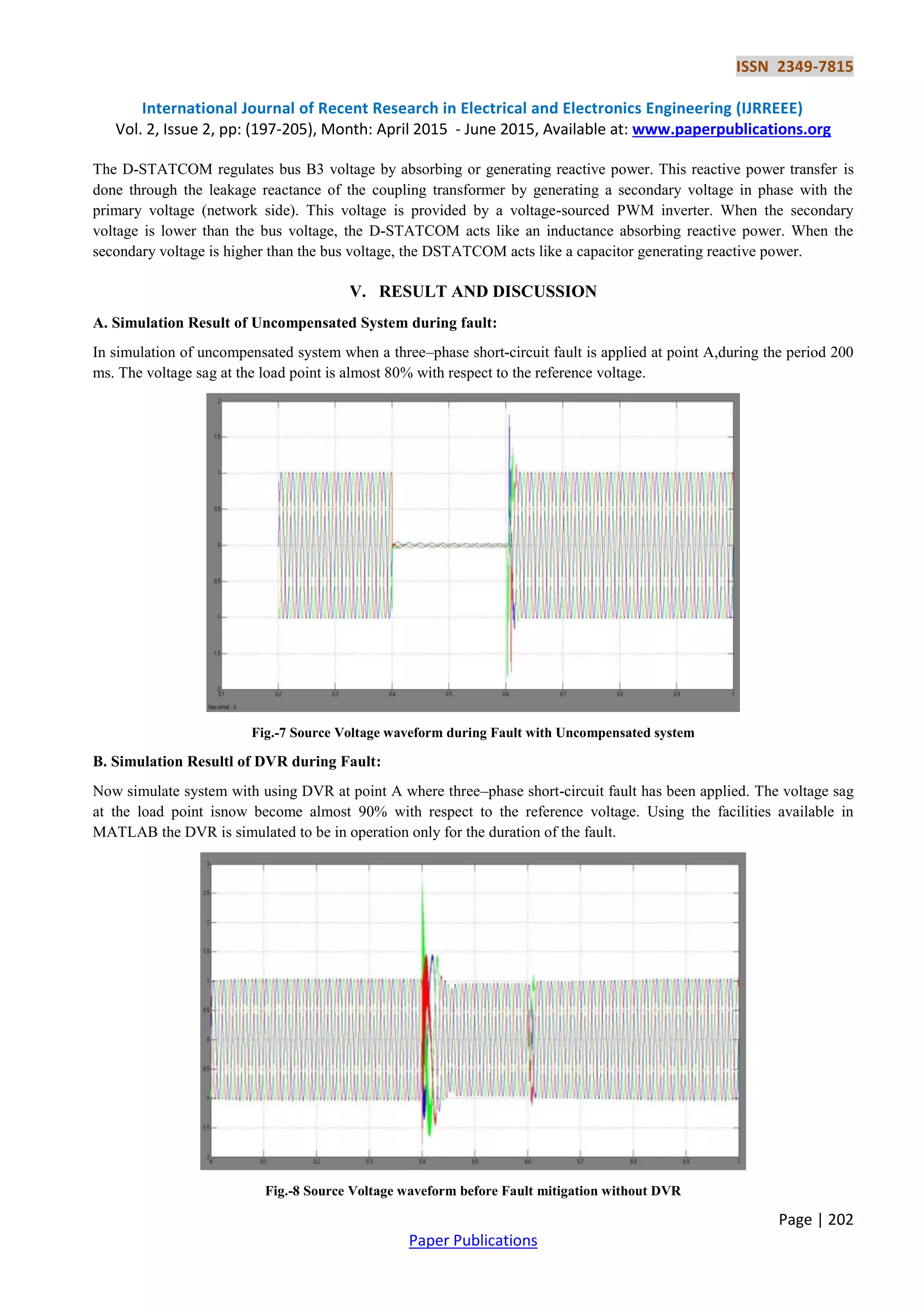 Simulation And Comparison Of Dvr And Dstatcom Used For Voltage Sag