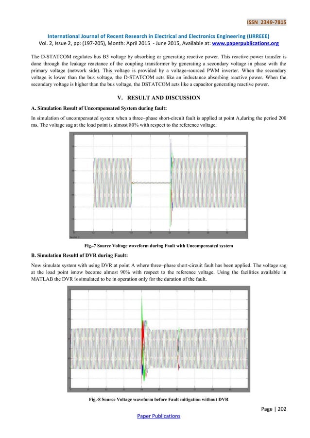Simulation And Comparison Of Dvr And Dstatcom Used For Voltage Sag