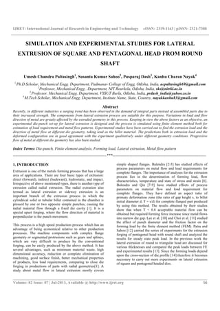 Simulation and experimental studies for lateral | PDF