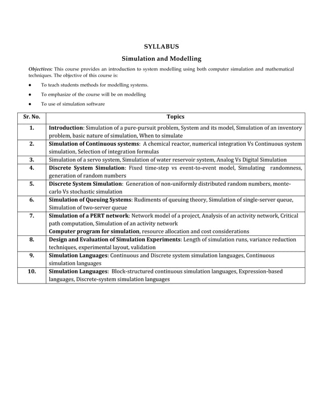 Simulation and modeling | PDF