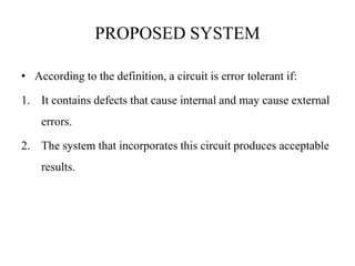 Simulation and synthesis of error tolerance adder | PPTX
