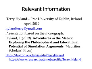 Simulation and the Matrix Argument Prob | PPTX