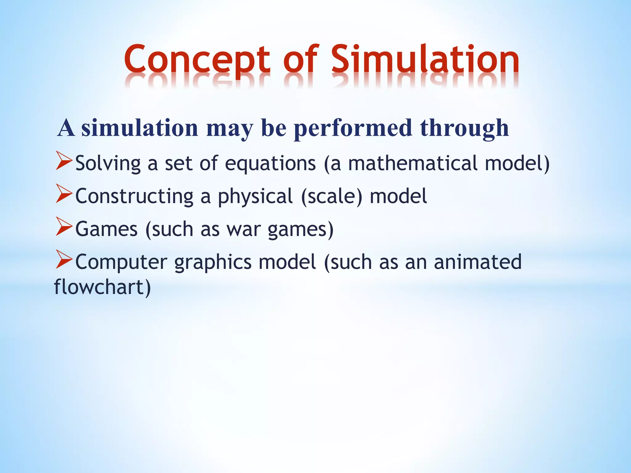 Simulation concept, Advantages & Disadvantages | PPTX