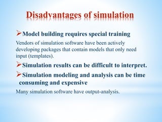 Simulation concept, Advantages & Disadvantages | PPTX