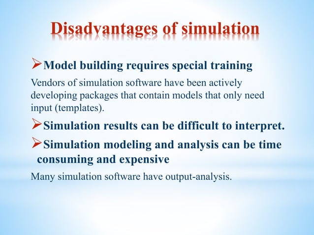 Simulation concept, Advantages & Disadvantages | PPTX | Technology & Computing