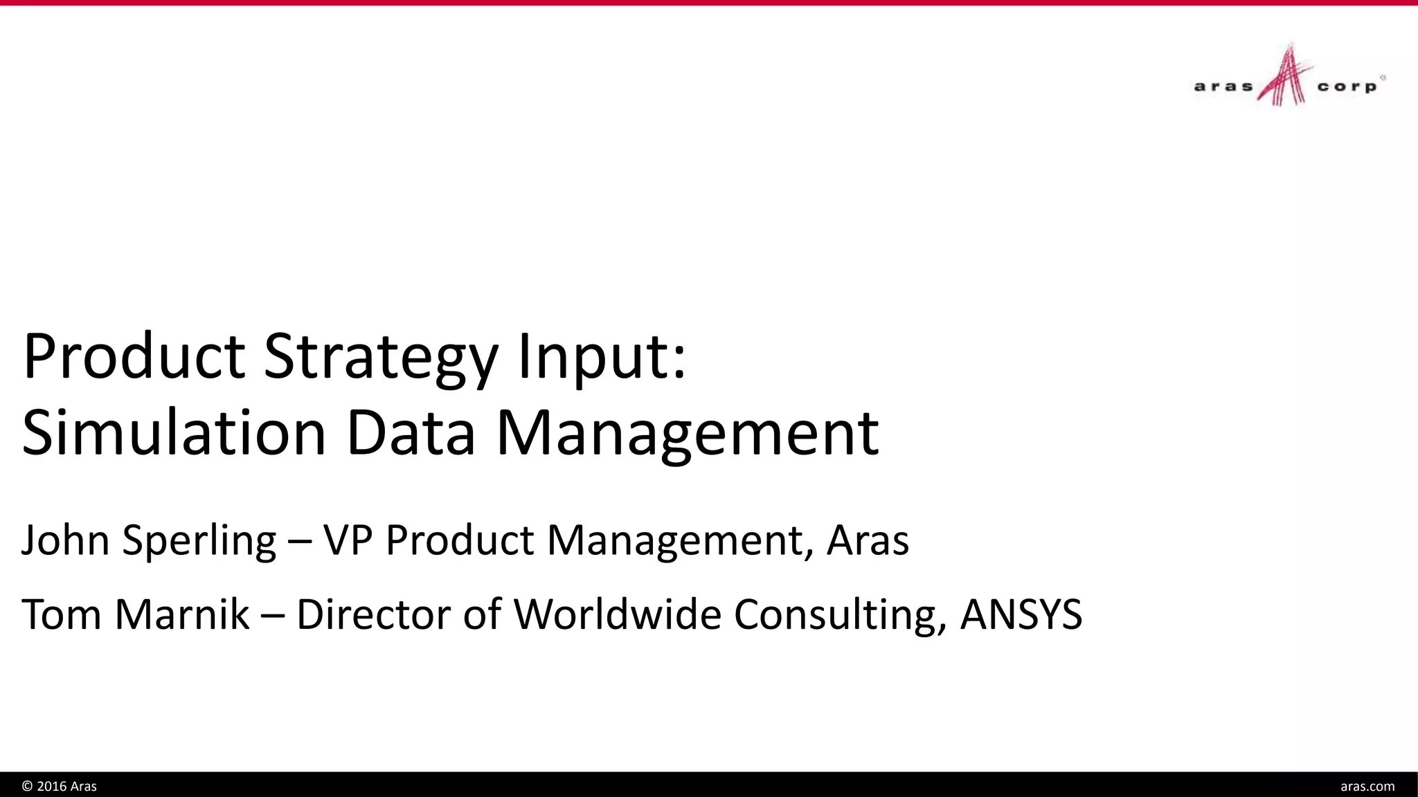 Simulation Data Management-Aras | PDF