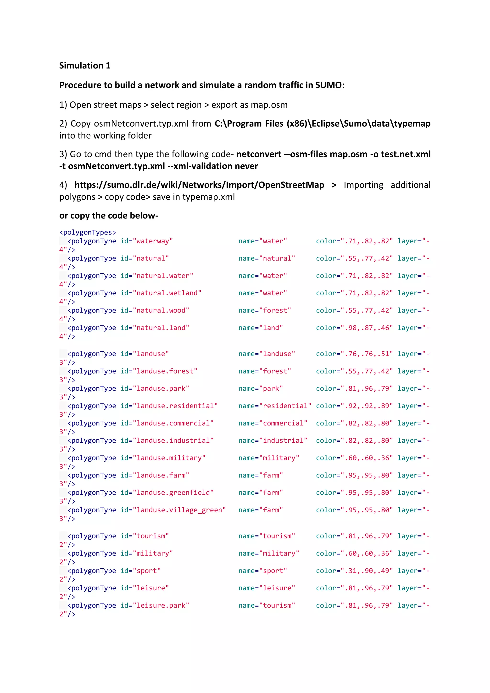 SUMO simulation CODES AND STEPS | DOCX