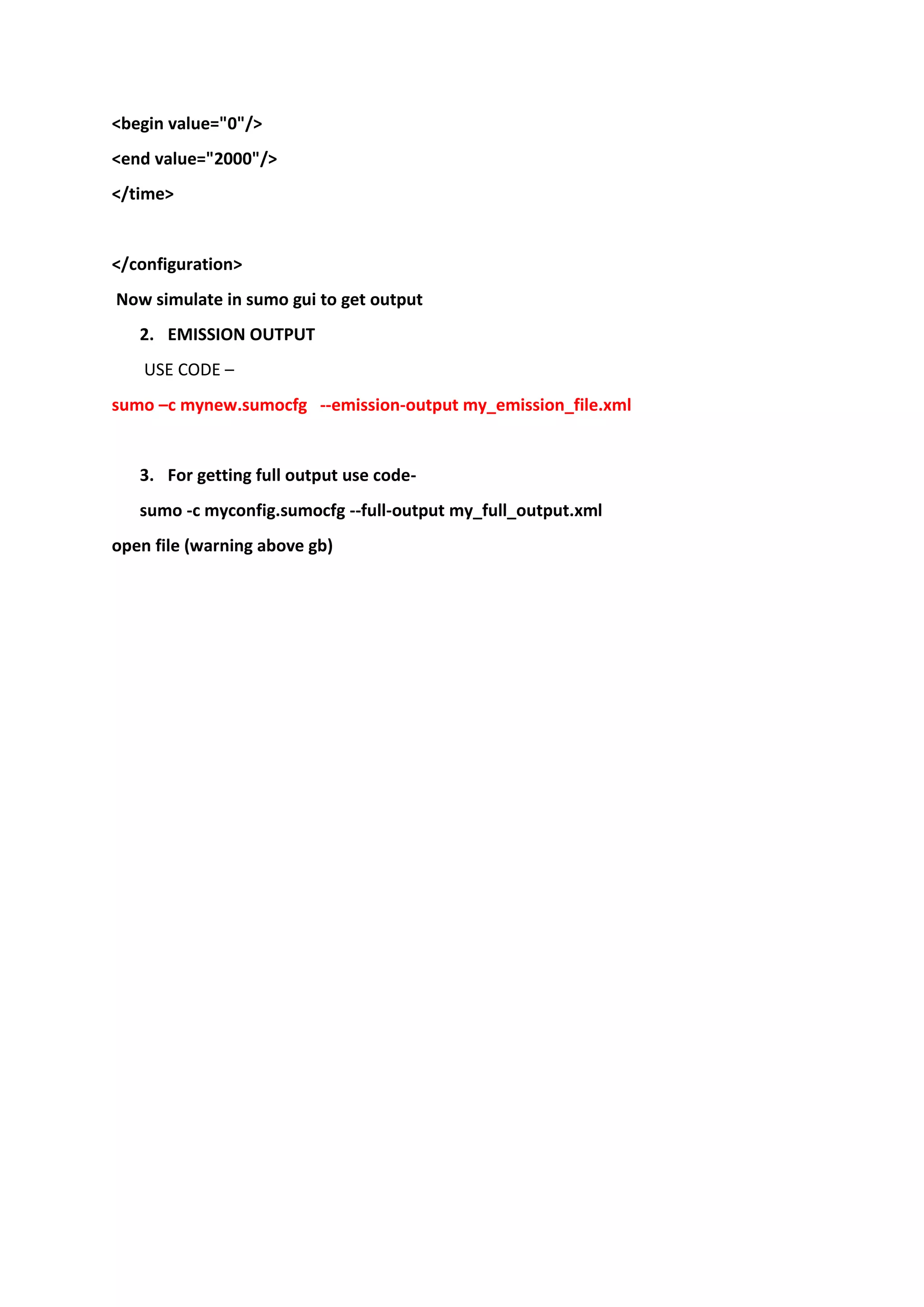 SUMO simulation CODES AND STEPS | DOCX
