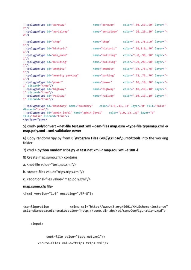 SUMO simulation CODES AND STEPS | DOCX