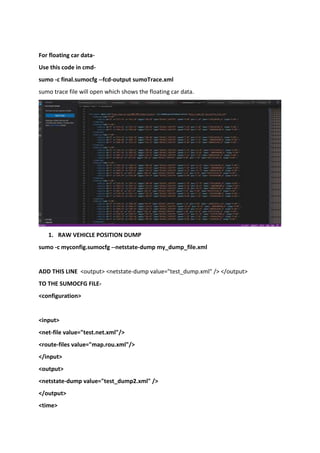 SUMO simulation CODES AND STEPS | DOCX