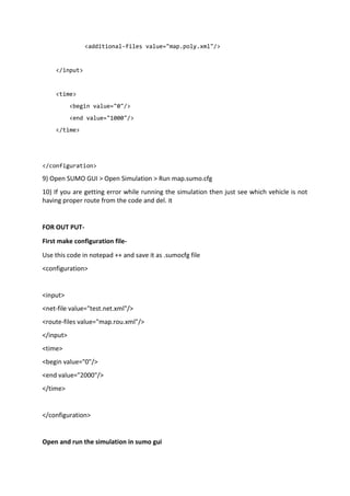 SUMO simulation CODES AND STEPS | PDF