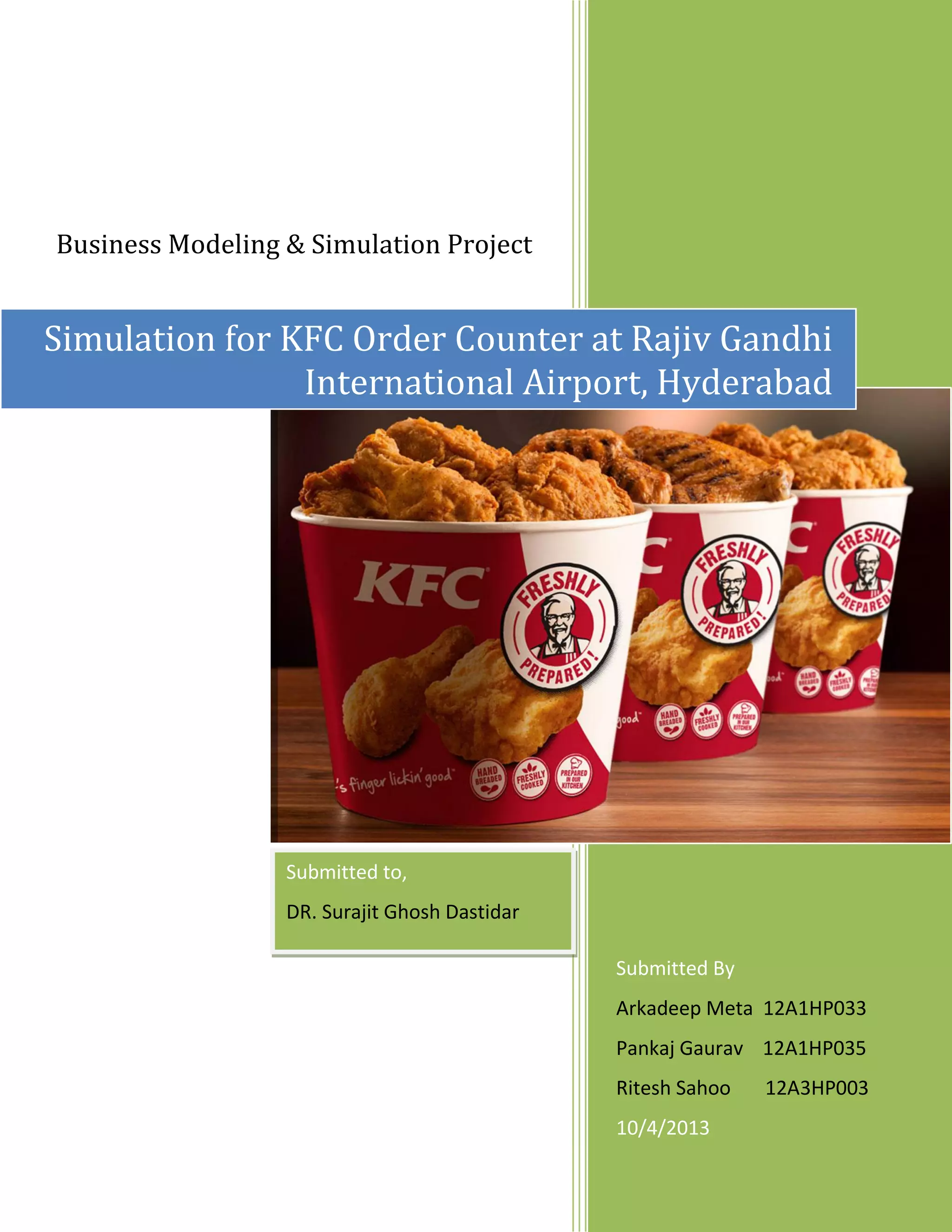 Simulation for kfc order counter at rajiv gandhi international airport ...