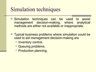 Simulation Techniques | PPT