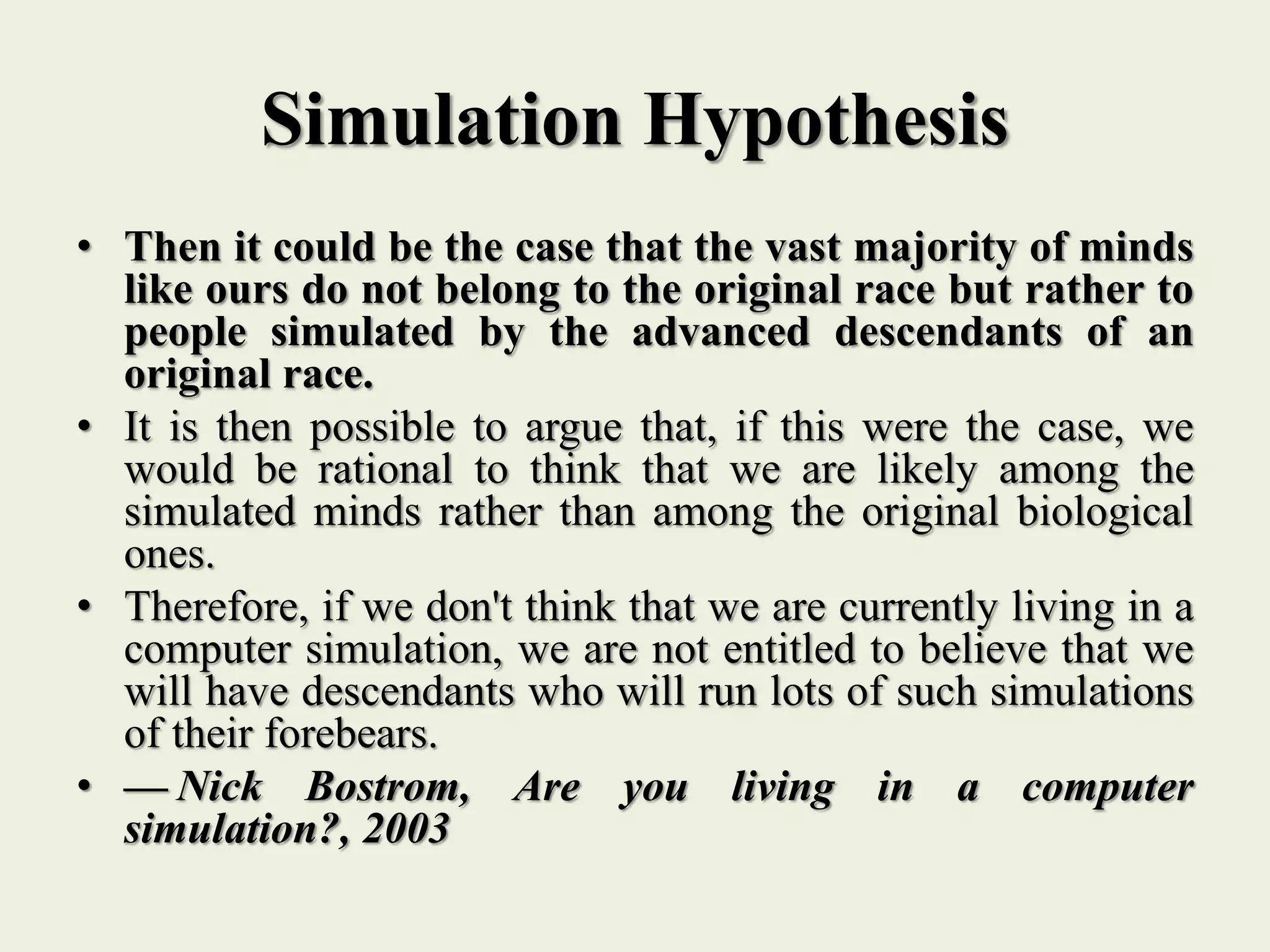Simulation Hypothesis and Matrix Defense | PPT